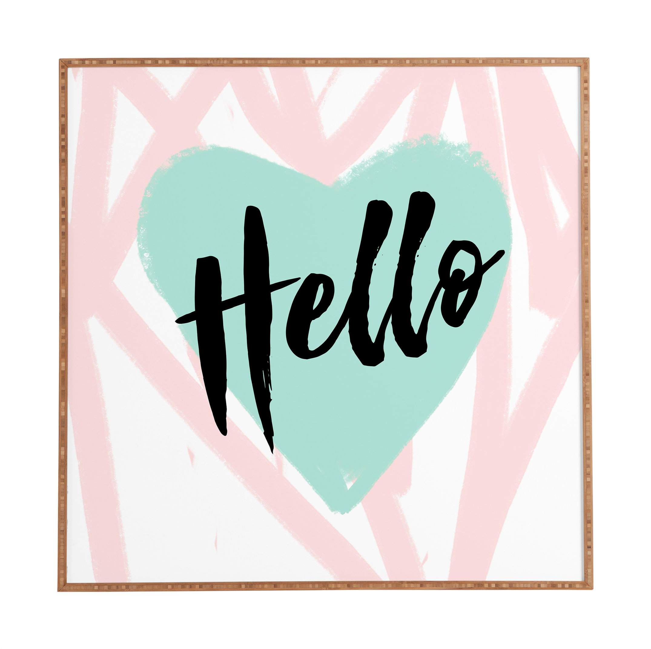 Allyson Johnson Hello Heart Mint Framed Wall Art, Large 30"x30 ...