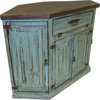 Rustic Turquoise Corner TV Stand - Farmhouse - Entertainment Centers ...