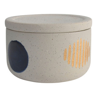 Cer, 5" Funky Covered Jar, Multi - Contemporary - Decorative Jars And ...