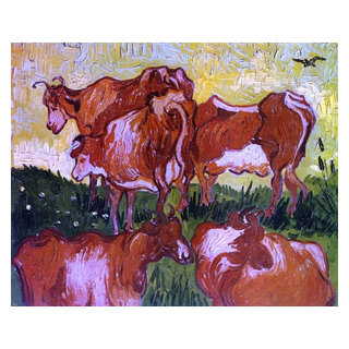 Vincent Van Gogh Cows (after Jorsaens) - 20" x 25" Premium Canvas Print ...