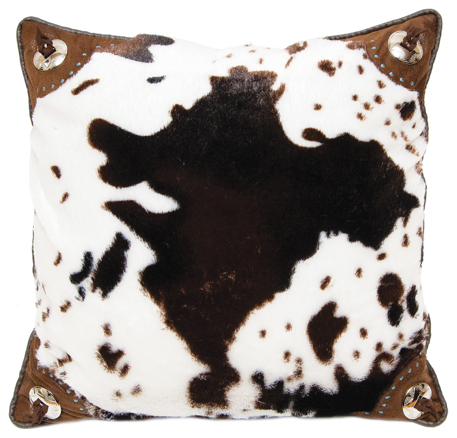 Wrangler Cowhide Corner Faux Cowhide Throw Pillow, 18"x18" - Rustic ...