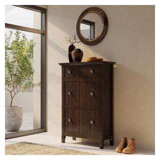Acadian Solid Wood Entryway Shoe Storage Cabinet - Transitional ...
