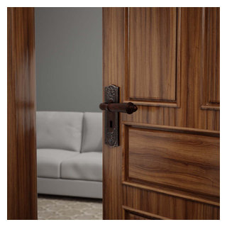 Door Back Plate Oil Rubbed Bronze Solid Brass Beaded With Keyhole 7 1/4 ...