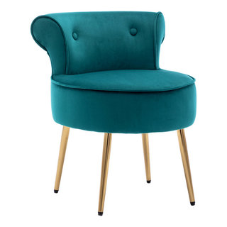 Graceful Button Piped Seams Slipper Chair - Midcentury - Armchairs And ...