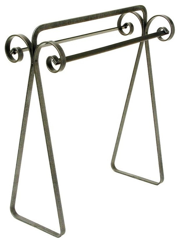 Scroll Quilt Rack Hammered Steel - Mediterranean - Blanket And Quilt ...