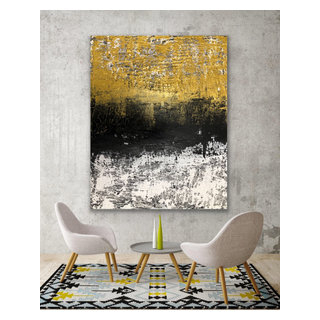 60x48 In white Gold Contemporary Art Large Modern Painting Wall Art ...