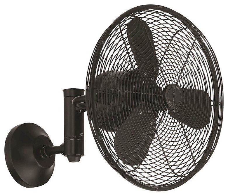 Craftmade Bellows IV 14" Wall Fan, Flat Black, BW414FB3 - Industrial ...