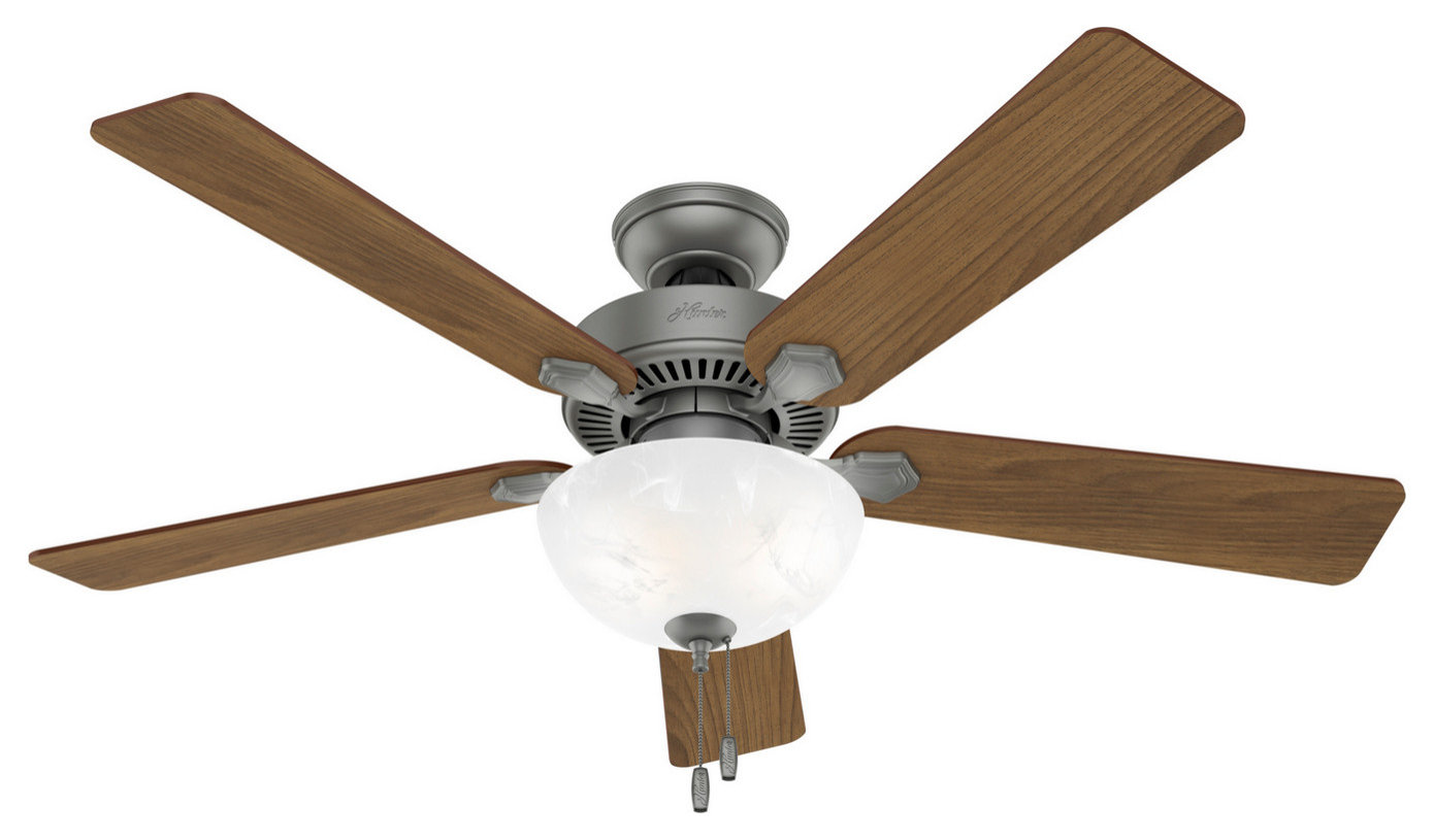 Matte Silver 52"Ceiling Fan from the Swanson Collection, 52.000 ...