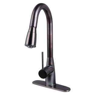 Hardware House Single Handle Gooseneck Kitchen Faucet, Classic Bronze ...