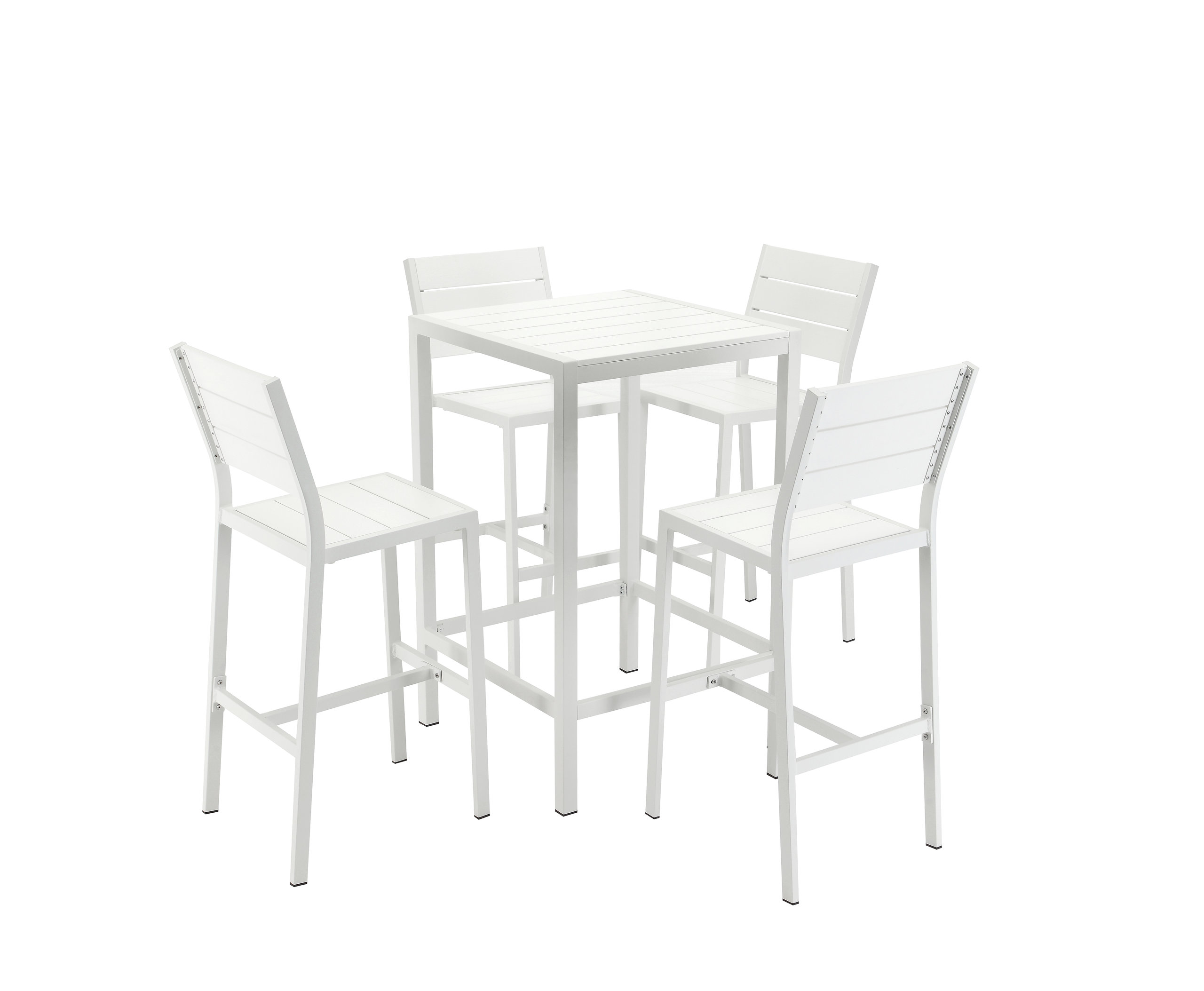 Betty 5 Piece Bar Set, White - Contemporary - Indoor Pub And Bistro ...