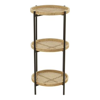 Urban Designs Contemporary Three-Tier Accent Table With Metal Frame ...