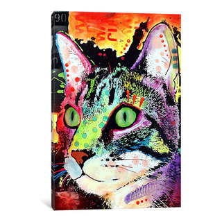 "Curiosity Cat" Wrapped Canvas Art Print, 18x12x1.5" - Contemporary ...