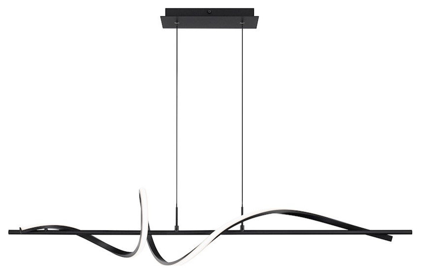 dweLED Corkscrew 44" LED Linear Pendant 4000K, Black, PD-39443-40-BK ...