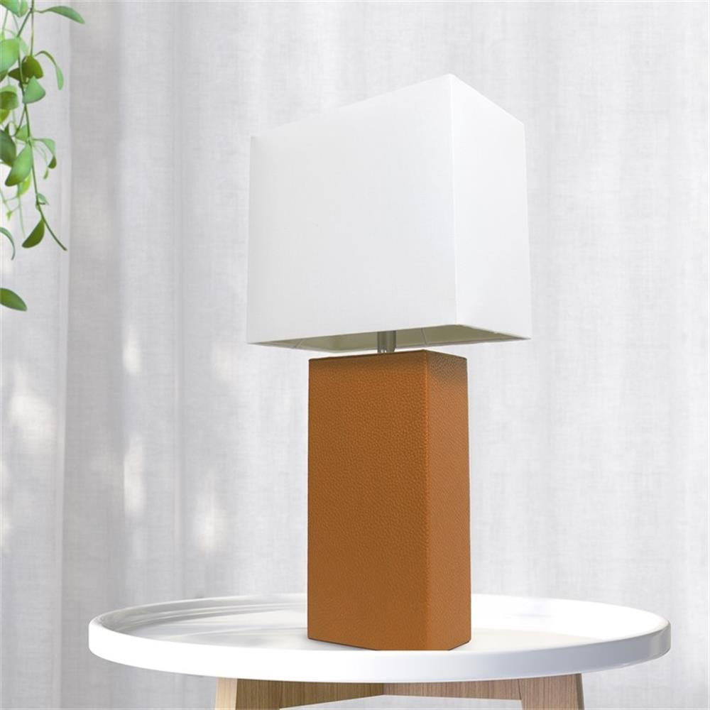 Lalia Home Lexington 21in Leather Base Table Lamp Tan - Contemporary ...