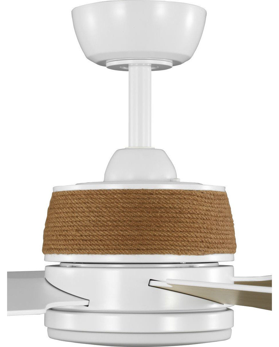 Schaffer II 56" 5-Blade Satin White Ceiling Fan With Integrated LED ...