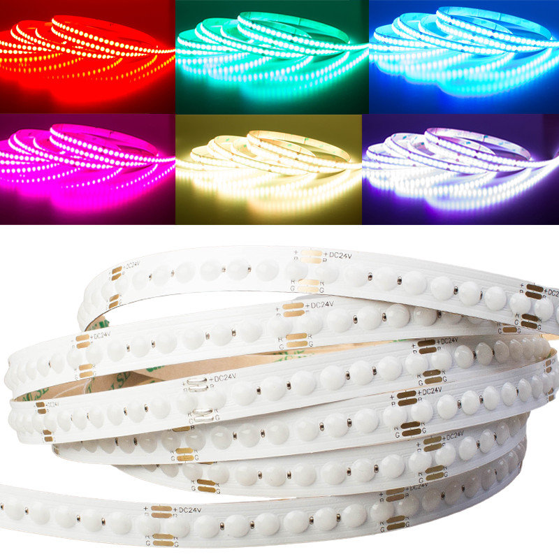 24V Super Bright Rgb Dot Cob Color Change LED Strip With Controller and ...