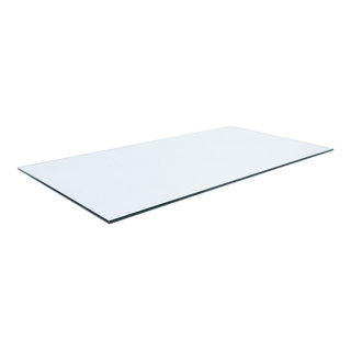48x24" 10mm Rectangular Glass Top Clear - Modern - Table Tops And Bases ...