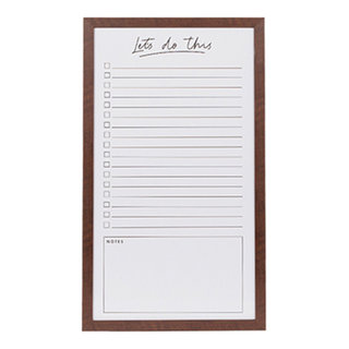 Magnetic Dry Erase To-Do Whiteboard with Espresso Wood Frame,12"x22 ...