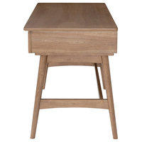 Linon Luca Rattan Wood Desk with Drawers in Natural - Tropical - Desks ...