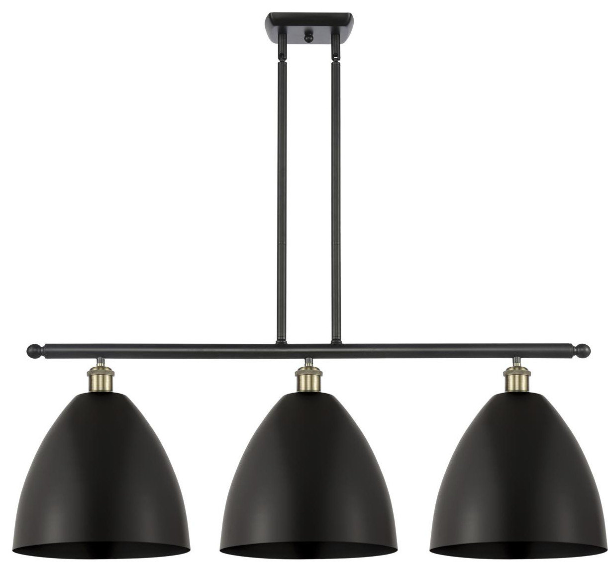 Ballston Dome 3 Light Island Light, Black Antique Brass - Industrial ...