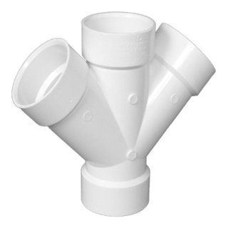 Charlotte Pipe PVC-00611-1000HA PVC DWV 45-Degree Double Wye, 3", 3 ...
