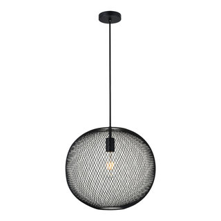 Keller 1 Light Pendant in Black - Industrial - Pendant Lighting - by ...