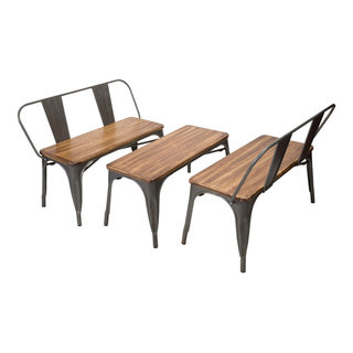 Elio Bench Set With Table - Industrial - Dining Benches - by Event ...