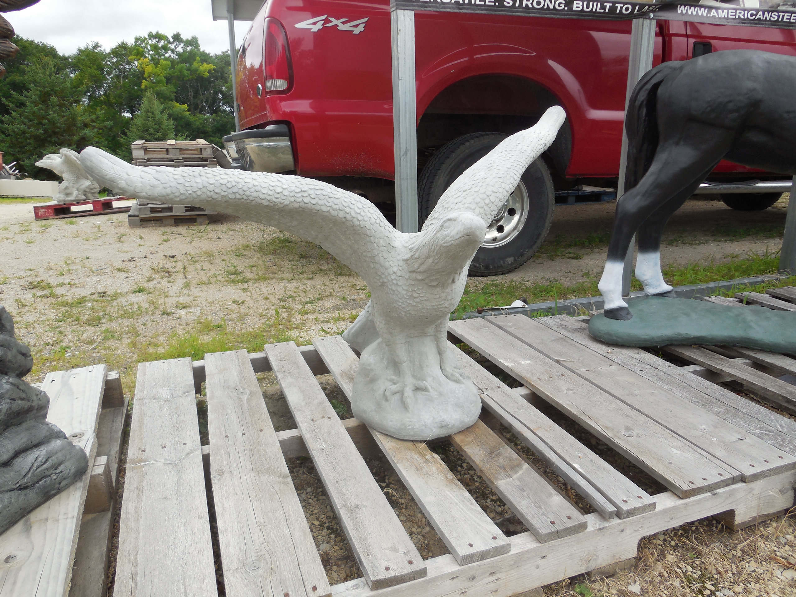 4' Widespread Concrete Eagle Statue in Hand Smooth Finish, Unpainted ...