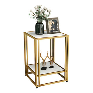 Small Square Simple Creative Marble Coffee Table, L19.7" - Contemporary ...