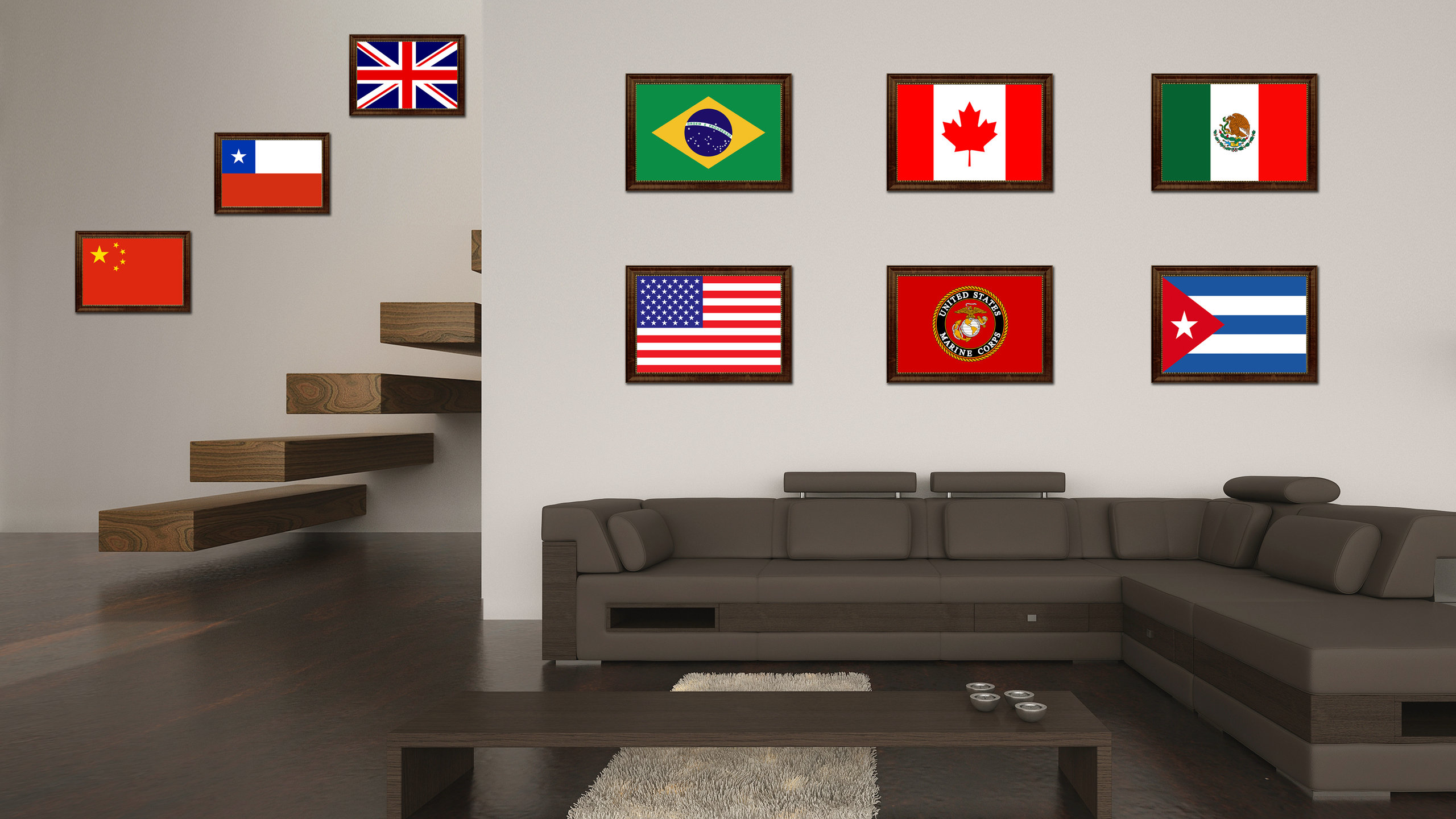 US Marine Corps Emblem Military Flag Canvas Print, 15"x21", 21"x30 ...