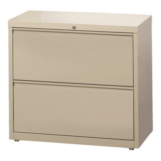 UrbanPro 36" Modern 2-Drawer Metal Lateral File Cabinet in Beige ...