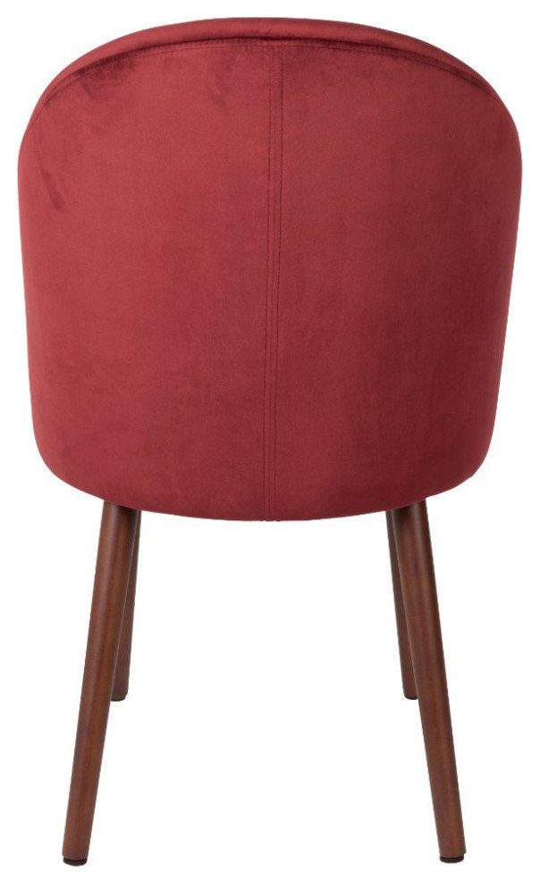 Red Velvet Dining Chairs (2) | Dutchbone Barbara - Midcentury - Dining ...
