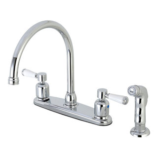 8" Centerset Kitchen Faucet, Sprayer - Transitional - Kitchen Faucets ...