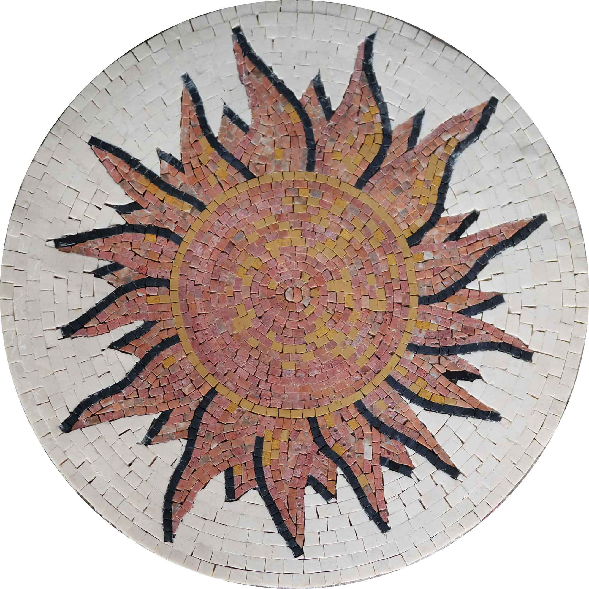Golden Sun - Mosaic Medallion, 84" x 84" - Contemporary - Tile Murals ...