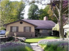 Exterior colors and landscaping for 1970s ranch