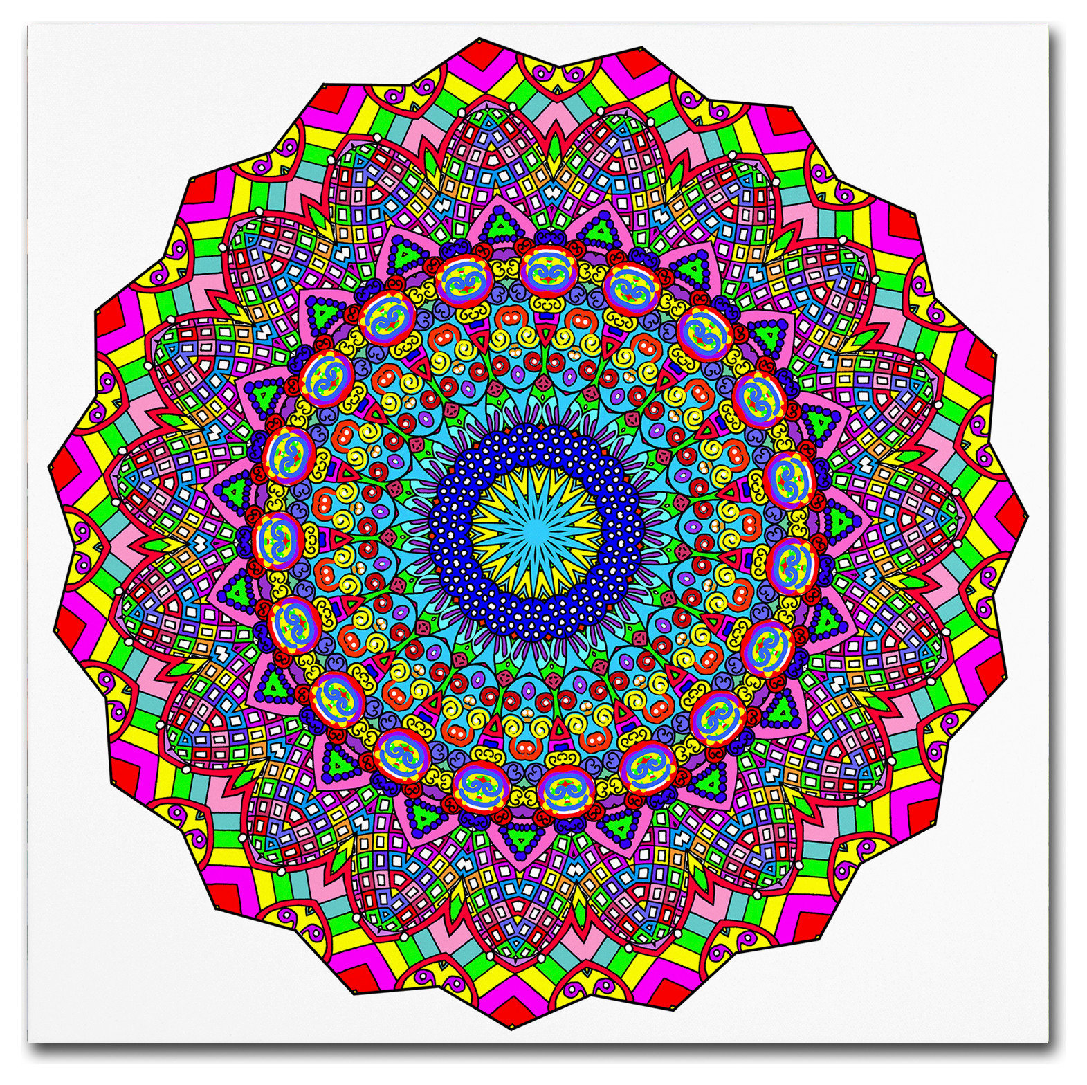 Kathy G. Ahrens 'Kisses Mandala in Red' Canvas Art, 24"x24 ...