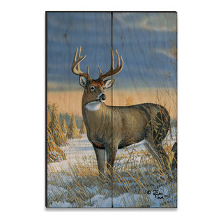 Wall Art, Whitetail Deer, Winter, 8"x12" - Rustic - Prints And Posters ...