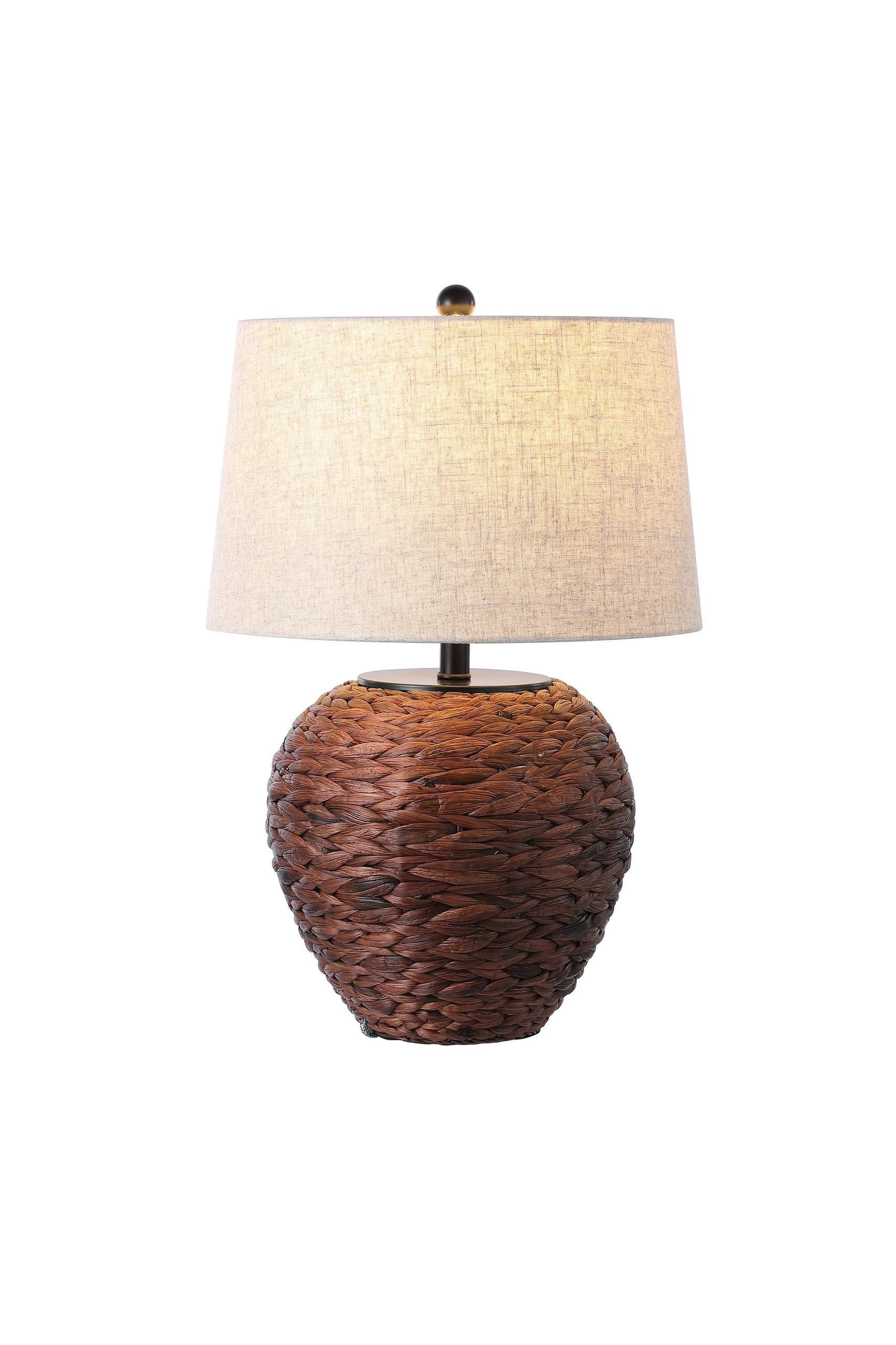 Alaro 24.5" Farmhouse Coastal Water Hyacinth Basket LED Table Lamp ...