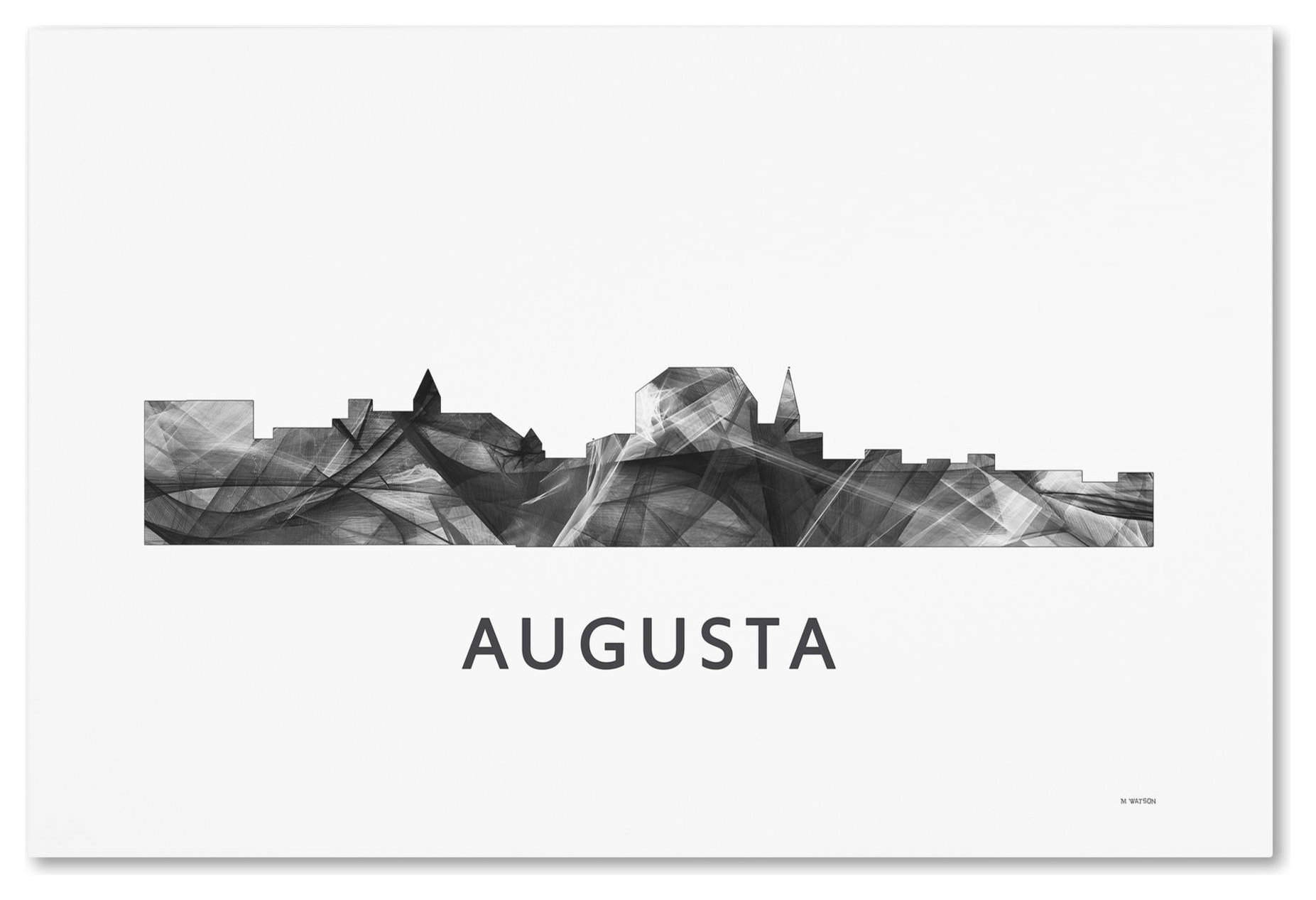 'Augusta Georgia Skyline' Canvas Art, 19"x12" - Contemporary - Prints ...