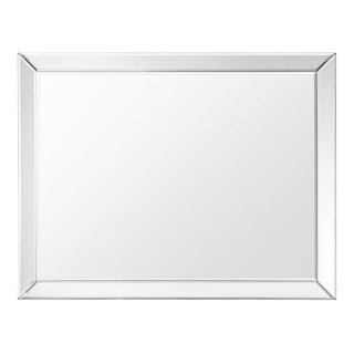 52" Modern Lige Mirror Simple Border Black Wood Frame Backing Hangman ...