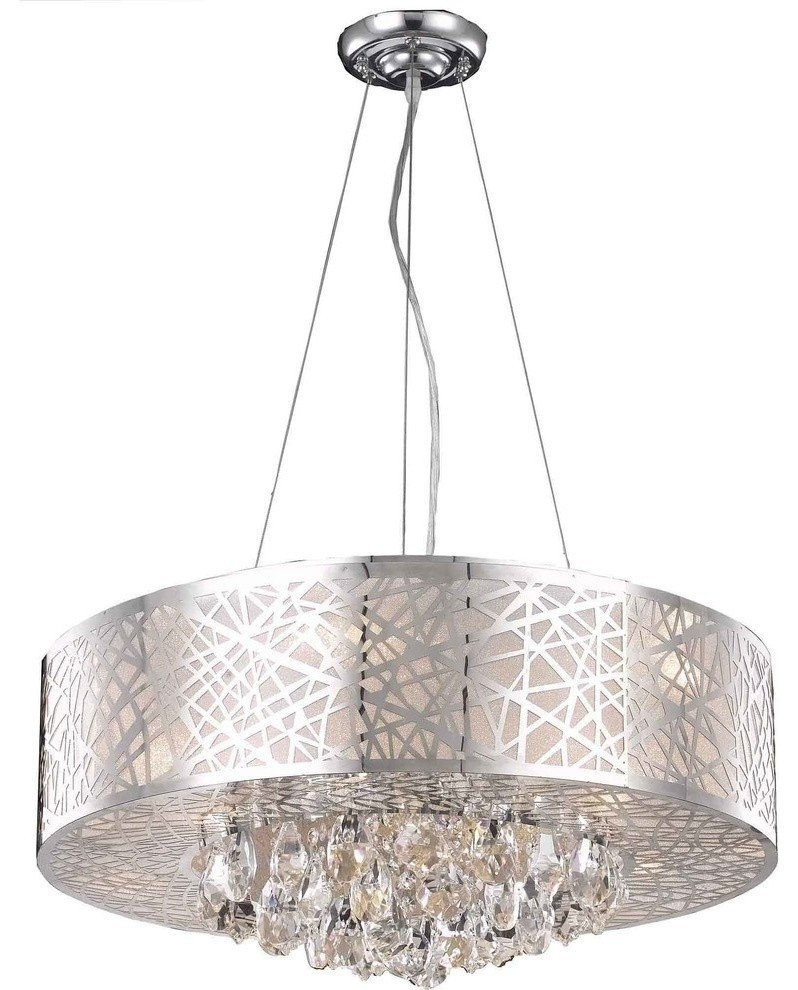 Elegant Lighting Prism Hanging Fixture, Chrome, 24"x10", 24"x10 ...