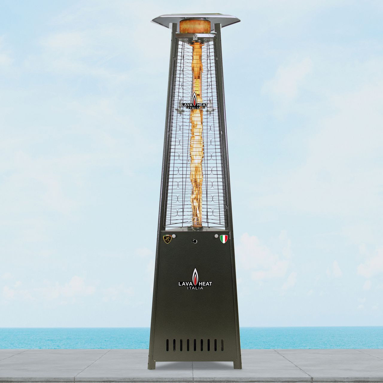 Lava Heat LP LAVAlite PRO Triangle Flame Tower Heater Hammered Gray ...