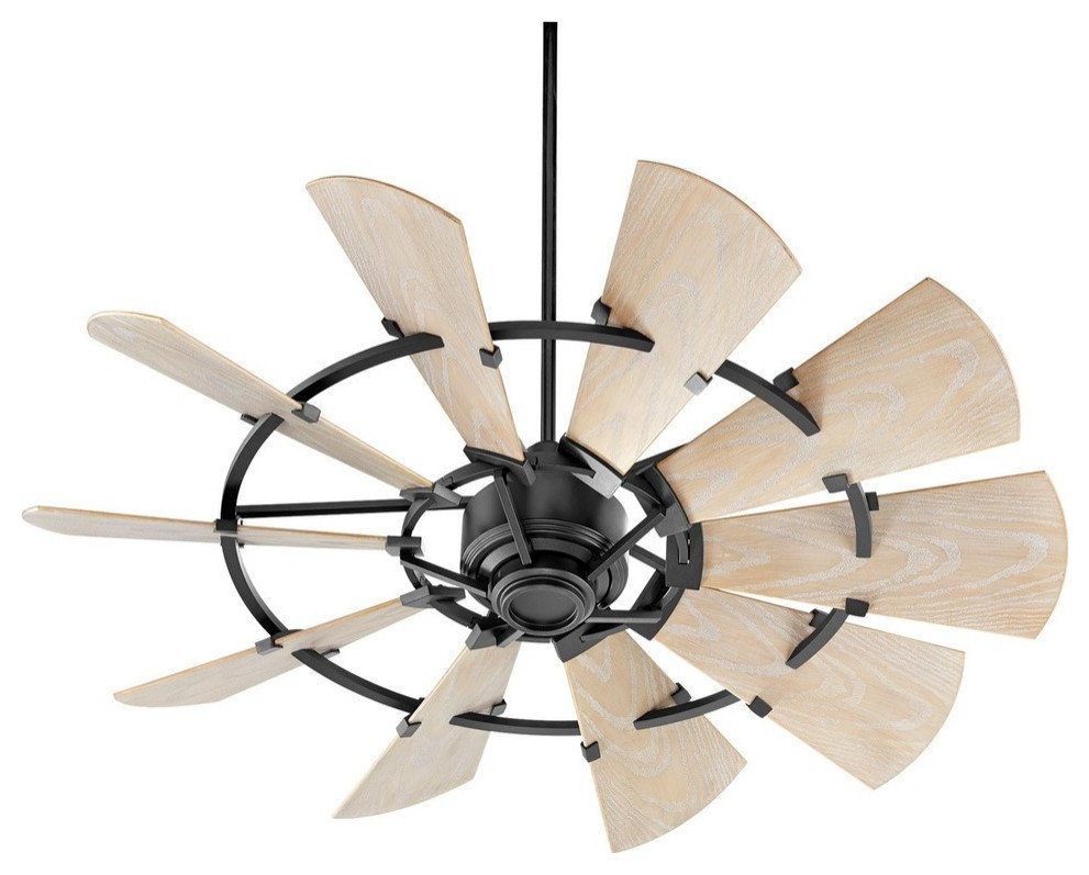 Quorum Windmill 52" Patio Fan 195210-69, Noir - Farmhouse - Ceiling ...