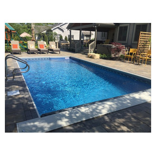Worthington pool hardscape and landscape - Traditional - Pool ...