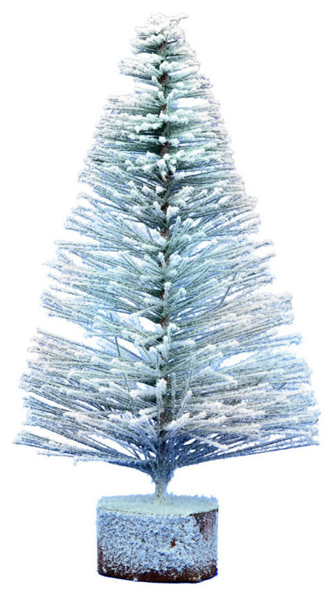 Vickerman Flocked Village Tree Wood Stand pk/6, 9" - Traditional ...