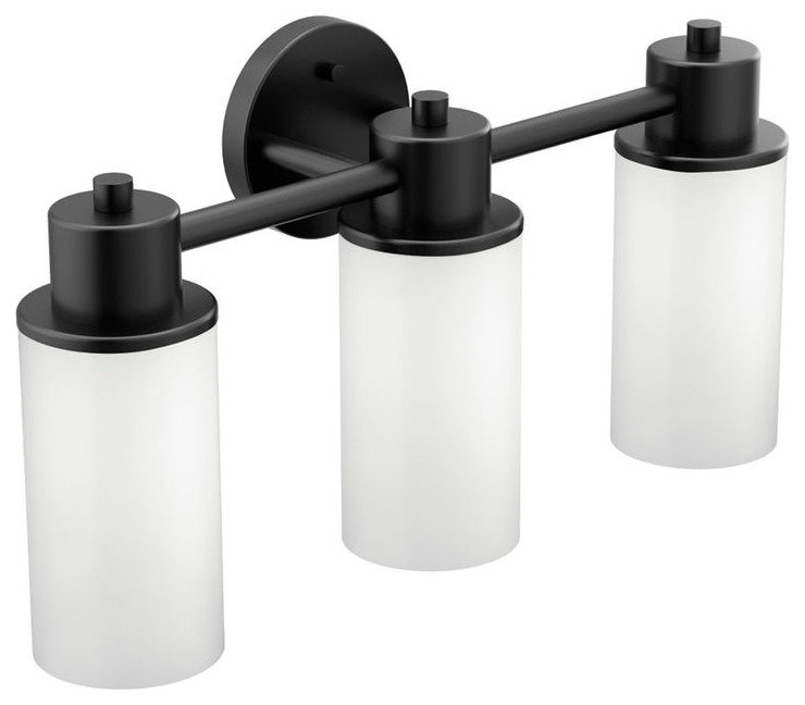 Moen DN0763BL Iso Three Globe Bath Light - Matte Black - Transitional ...