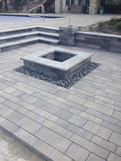 Here's a project we're working on with the new Unilock Lineo wall units ...