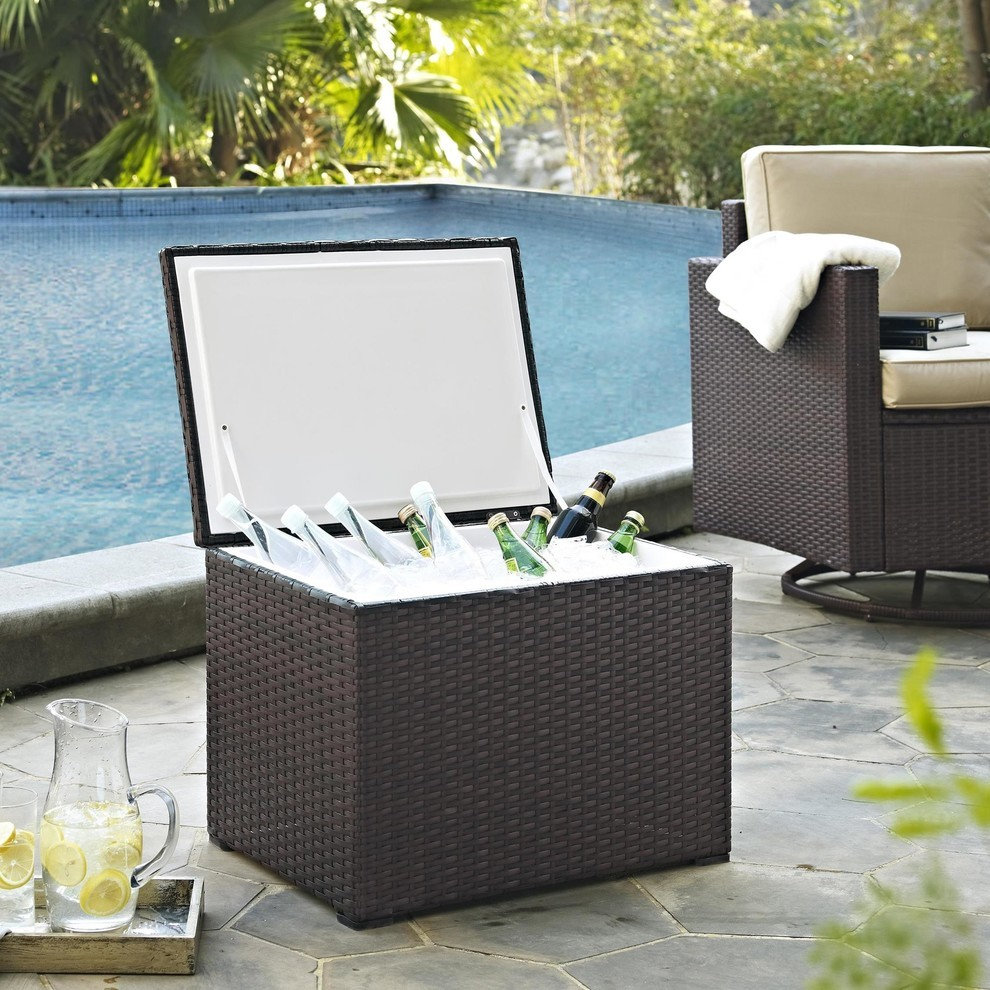 Palm Harbor Outdoor Wicker Cooler - Tropical - Coolers And Ice Chests ...