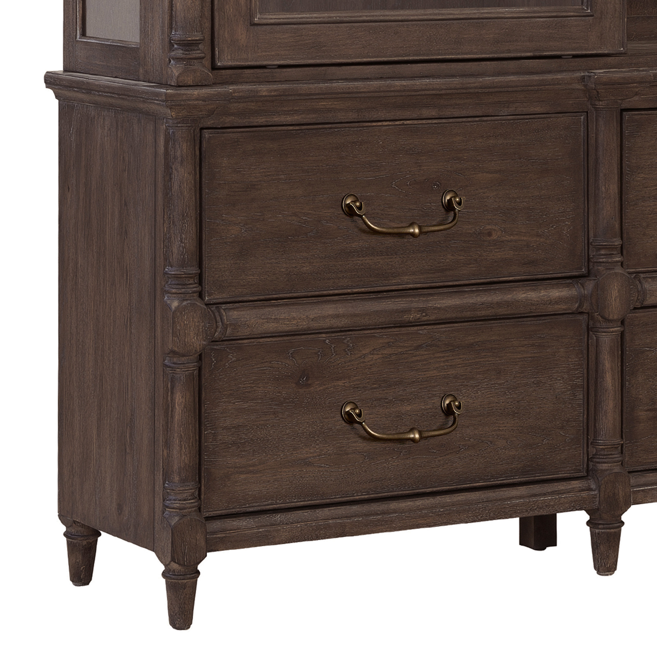 Revival Row Sliding Door Display Cabinet With Storage Drawers ...