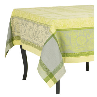 French Home Linen 71" x 100" Cleopatra Tablecloth Chartruse, Green ...